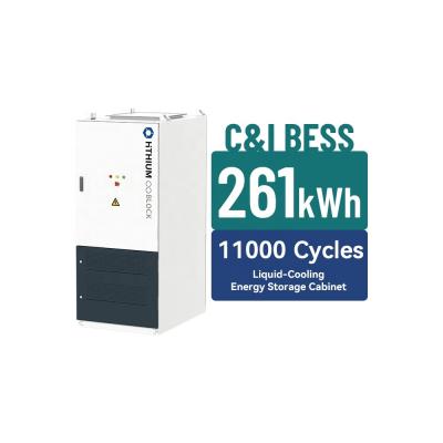 China Commercial 125KW 261KWH BESS Solar Energy Storage System with Liquid Cooling and 11000 Cycles LiFePO4 Battery Storage for sale