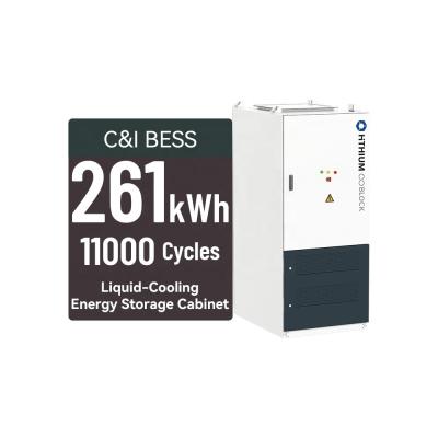 China 125KW Liquid-Cooled Industrial Commercial Energy Storage Cabinet System Off-Grid Connection 261KWH Lifepo4 Battery Commercial for sale