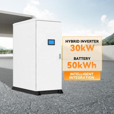 China Commercial Off-Grid Energy Storage System 50Kwh High Voltage Bess Industrial Solar Lithium Battery Container Air Cooling LIFEPo4 for sale