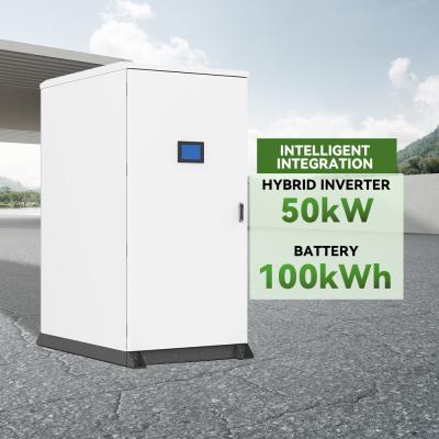 China 100kWh Capacity Hybrid Grid Connection Air Cooling Solar Battery Energy Storage System LiFePO4 Battery Cabinet for sale