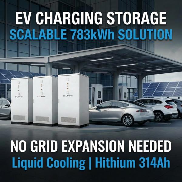 Quality 125kW 261kWh Liquid Cooling BESS for EV Charging Station with Hithium 314Ah Solar Storage Buffer for sale