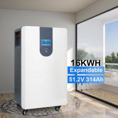 China EU 8000 Cycle LiFePo4 Inverter Battery JK BMS 15KW 16KW 48V 51.2V 280Ah 314Ah Home Power Wall-Mounted Lithium Ion Battery for sale