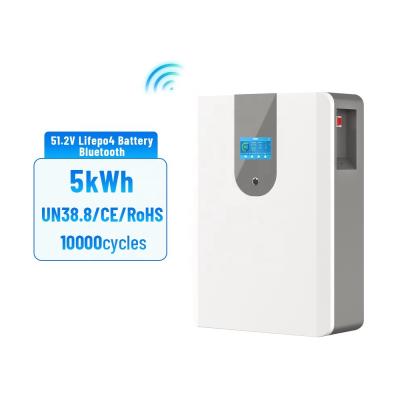 China 48V 5kWh Wall-mounted LiFePO4 Lithium Battery with 100Ah Capacity for Solar Energy Storage for sale
