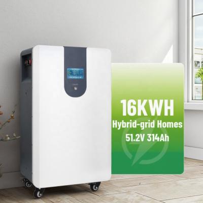 China 10-Year Warranty 51.2V 16kWh LiFePO4 Lithium Battery Home Energy Storage System Floor Mounted for sale