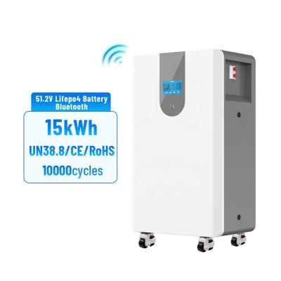 China High Capacity 15kWh LiFePO4 Home Energy Storage System 48V/51.2V 300Ah Lithium Battery with Smart BMS Solar Power Storage for sale