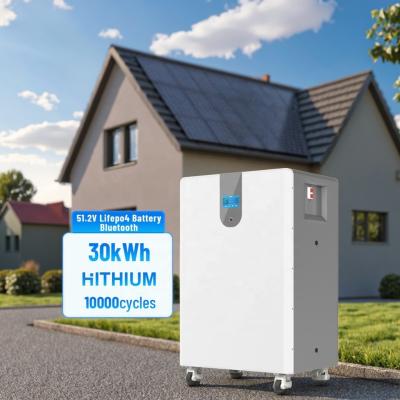 China 30kWh 51.2V LiFePO4 Home Battery System for Solar Energy Storage with 10,000 Cycles for sale
