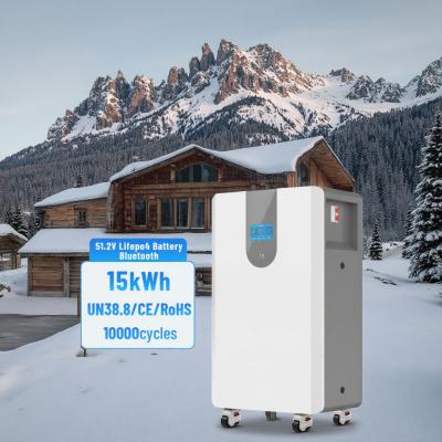 China 10000 Deep Cycle Lithium Battery 15kwh Lifepo4 Battery 51.2v 15kwh Solar System Power Wall Energy Storage for sale