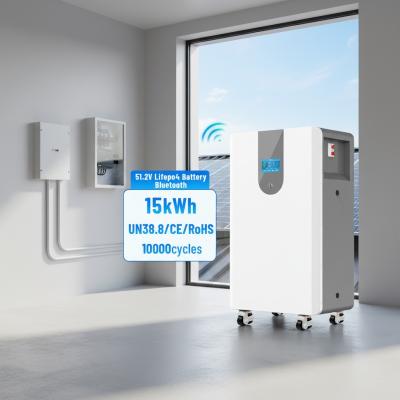China 15.36kWh 51.2V LiFePO4 Battery System with Smart BMS for Home Energy Storage and Industrial Backup for sale