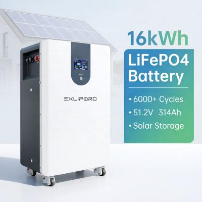 China 51.2V 314Ah 16kWh LiFePO4 Battery Pack with 6000 Cycles for Solar Energy Storage and Home ESS System for sale