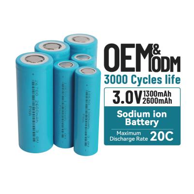 China Exliporc 20C 1300mah 2600mah 3V Sodium Ion Battery 18650 26700 EV Natrium Ionen Battery for Electric Scooter Bike Na Ion Akkus for sale