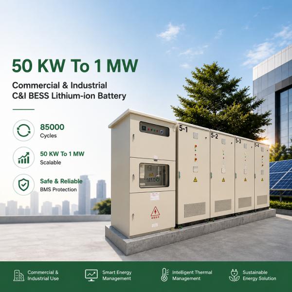 Quality Commercial & Industrial BESS with 10-Year Warranty, 50 KW To 1 MW Power Output, and 85,000+ Cycle Life for Reliable Energy Storage for sale