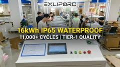 EXLIPORC 16kWh IP65 Waterproof Battery: 11,000 Plus Cycle Life and Technical Showcase