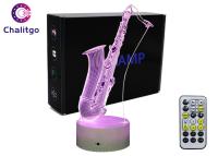 China Magic Saxophone 3D Lamp , 3D Illusion Night Light Touch Switch OEM Accepted for sale
