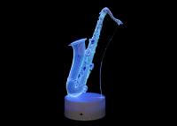 China Magic Saxophone 3D Lamp , 3D Illusion Night Light Touch Switch OEM Accepted for sale