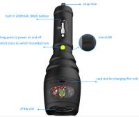 China White Decorative Projector Lights Handheld Flashlight For Bedroom Optional Color for sale