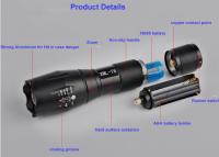 China 800LM Rechargeable Led Flashlight / Brightest Handheld Flashlight CREE XML T6 Adjustable ZOOM for sale