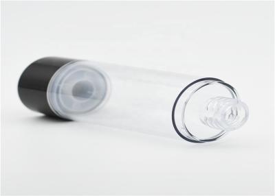 Cina L'erogatore senz'aria facciale di cura di pelle imbottiglia il corpo trasparente di forma rotonda con il berretto nero in vendita