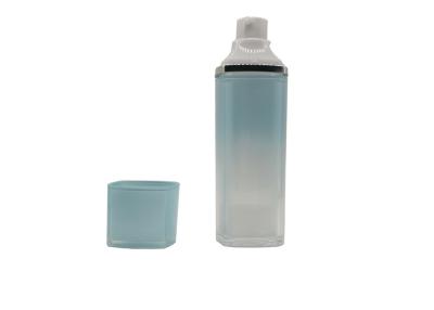 China De aangepaste Blauwe Acryl Vierkante Fles Zonder lucht van 50ml voor Kosmetische Verpakking Te koop