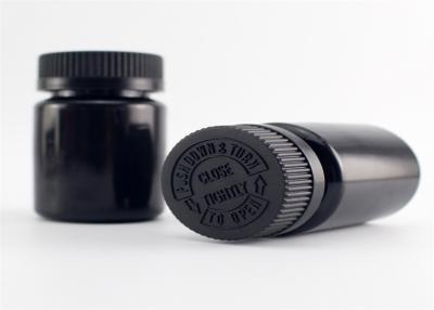 Cina Forma rotonda nera delle bottiglie di pillola della medicina di colore 75cc con il cappuccio innocuo per i bambini in vendita