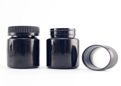 Cina Forma rotonda nera delle bottiglie di pillola della medicina di colore 75cc con il cappuccio innocuo per i bambini in vendita