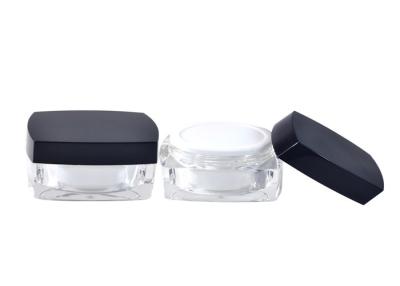 Cina Piccoli vasi vuoti cosmetici di trucco 1 barattolo di plastica e coperchi del gel acrilico quadrato di Oz in vendita