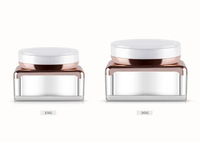Cina Le bottiglie riutilizzabili bianche svuotano il vaso acrilico dei barattoli del cosmetico per la crema di cura di pelle in vendita