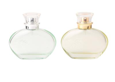 Cina Modello rotondo trasparente di vetro di Rosa di verde giallo della bottiglia di profumo 50ml in vendita