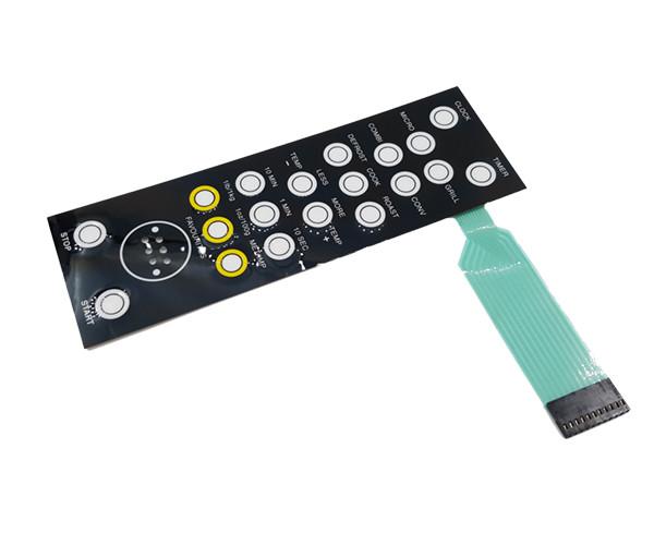 Quality 0.1-0.4mm Connector Membrane Switch EL Or LED Backlighting for sale