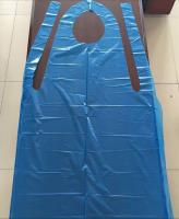 China Blue Disposable Biodegradable Aprons Plastic Waterproof Aprons Custom Logo for sale