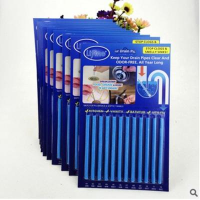 China 12 pcs pack Home Drain Cleaner and Deodorizer effective sewer pipes cleaning sticks for sale
