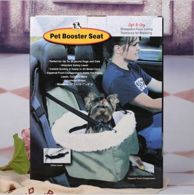 China Foldable Car Booster Seat Pet Dog Basket Cage Carrier Bag for Buckle Hanging Car Bucket Seat Safety Leash Carrying Strap for sale