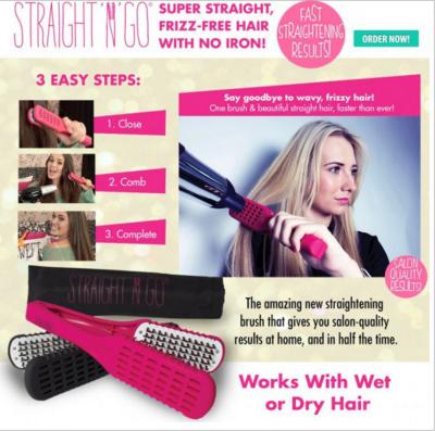 China Straight N Go Brush Hair Straightener Without Electricity with free travel bag for sale