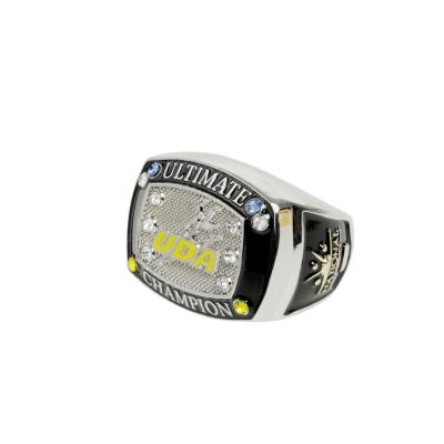 China High Quality Professional Custom Customized Personalized Shiny Nickel Plated Soft Enamel Ultimate Jewelry Metal Champion Ring for sale