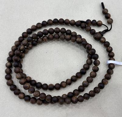 China Customized Natural Round Agar Wood Bracelet Adjustable 6mm 8mm 10mm 12mm for sale
