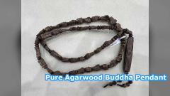 Natural Agarwood Buddha Pendant 18K Gold