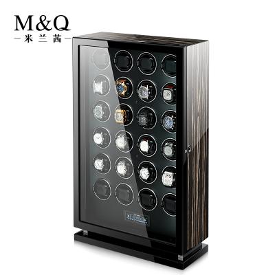 China Shop Watches Luxury Wooden Watch Case 24 Slots Winder Custom Watch Box Watch Winder for sale