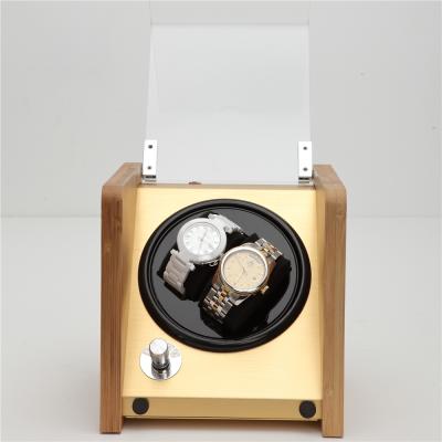 China High End Wooden Melancy Double Gold Watch Winder With Soft Flexible Watch Pillows For Men And Women Watches for sale