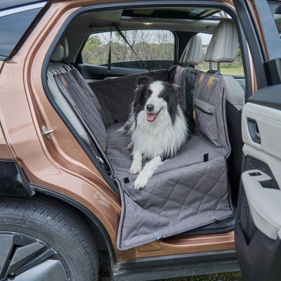 China Deluxe Waterproof Scratch-Resistant Pet Back Seat Extender Dog Car Seat Cover for Backseat with Hard Bottom Holds 450lbs for sale