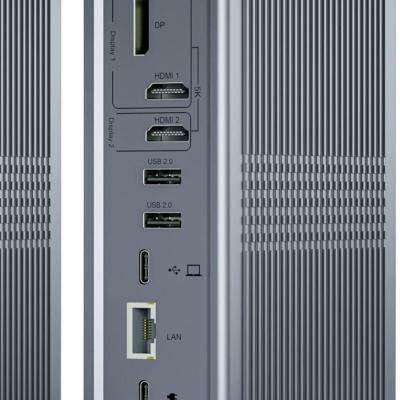 중국 18인1 썬더볼트 USB C 도킹 스테이션 멀티 USB 허브 디스플레이 링크 4K HDMI 판매용