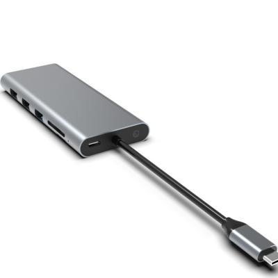 중국 C형 USB 허브 이더넷 도킹 스테이션 확장 맥북 연결 회색 판매용