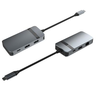 China USB-C-adapter Ethernet Hdmi PD opladen USB-C Hub 6-in-1 Type C-adapter USB 3.0 2.0 PD-converter Te koop
