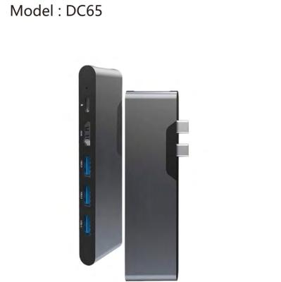 China USB Type C LAN Adapter 6-in-2 USB C Hub with 3 USB 3.0 Ports and RJ45 Gigabit LAN Interface for sale