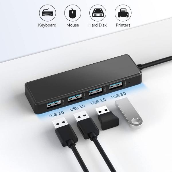Quality Laptop Usb A Hub Type C Compatibility Black Gray Hub 5Gbps Data Transfer Long Cable Length Power Supply for sale