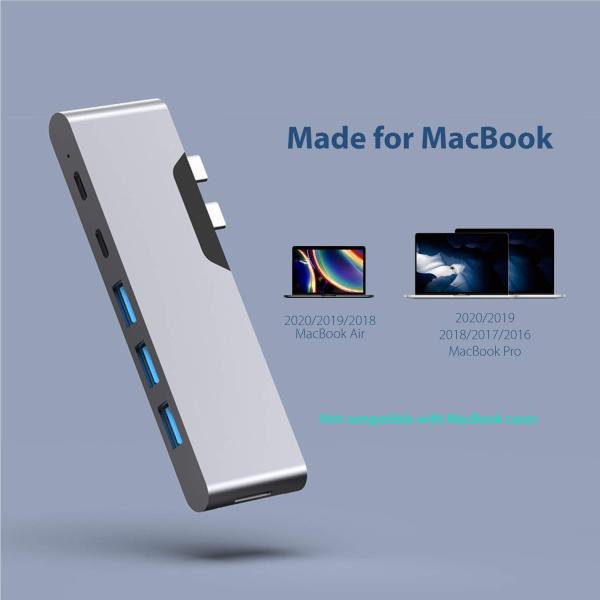Quality 8 In 1 Dock Station Dual Usb C Power Adapter Hub Card Reader Pro Pad Converter for sale