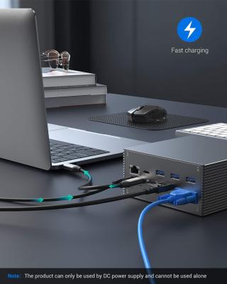 China Thunderbolt 4k Monitor Thunderbolt USB-C Dual HD 4K Docking Station 16-In-1 Hub Adapter MST Macbook & Desktop for sale
