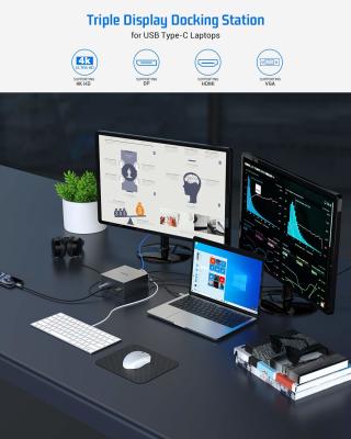 China Thunderbolt 4k Monitor Thunderbolt USB-C Dual HD 4K Docking Station 16-In-1 Hub Adapter MST Macbook & Desktop for sale