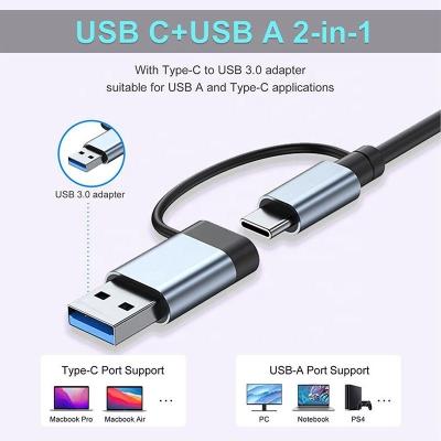 중국 8-인-1 USB 3.0 허브 3*USB 2.0 3.5mm 오디오 SD/TF 카드 리더 출력 데이터 전송 및 충전 판매용