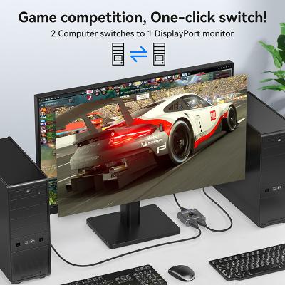 중국 8K60Hz 디스플레이 포트 스위처 간편한 조작 및 고성능 DP 1.4 스위칭 판매용