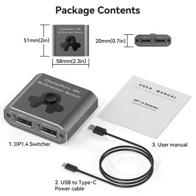 중국 8K60Hz 디스플레이 포트 스위처 간편한 조작 및 고성능 DP 1.4 스위칭 판매용