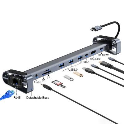 중국 USB 3.1 인터페이스 타입 10인1 타입 C 허브 고속 데이터 전송 및 충전 판매용